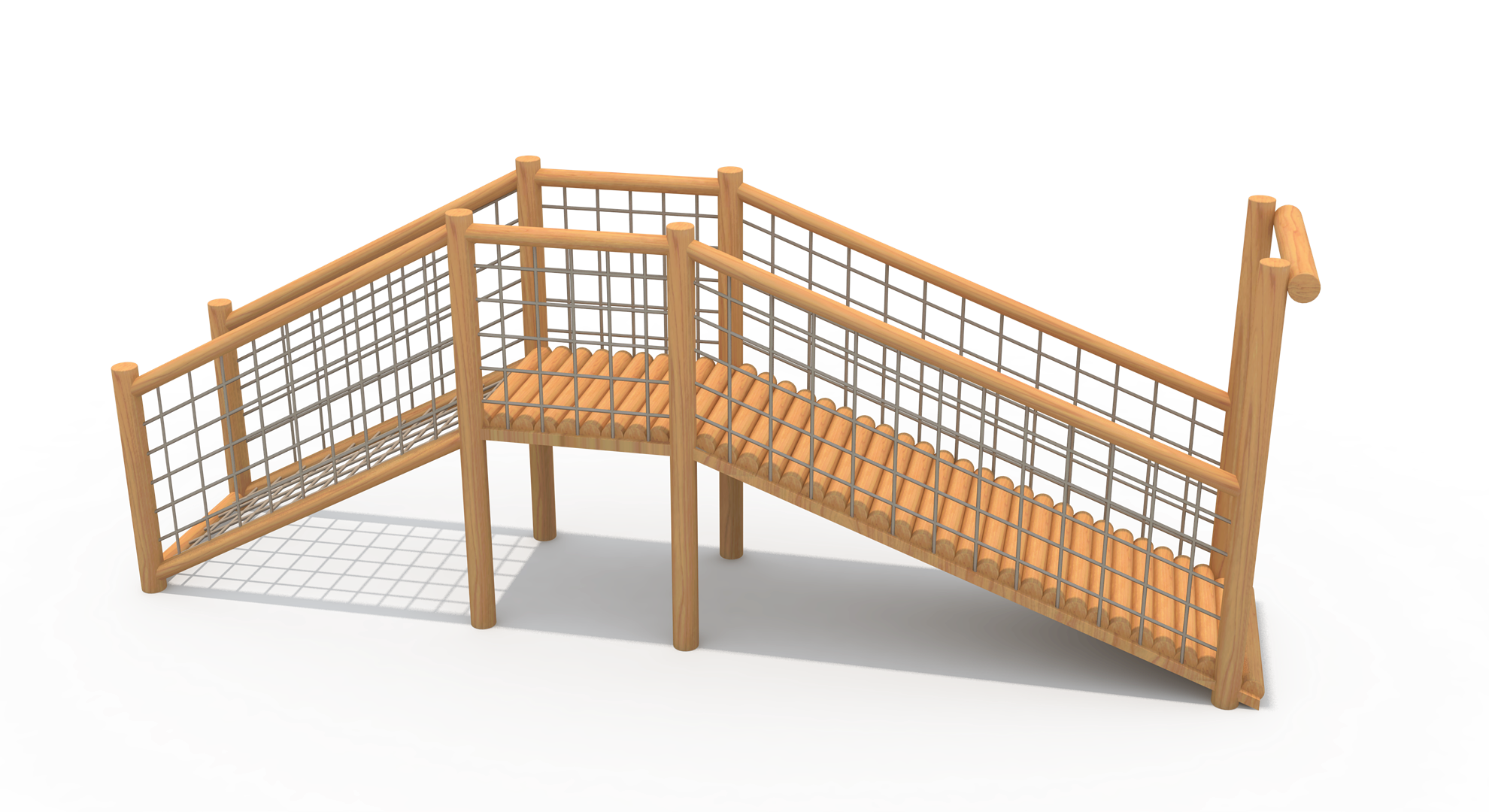 Wooden Climbing Bridge with Safety Netting | NanPlay